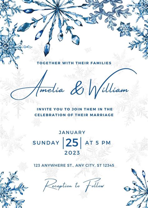 Winter Snowflake Wedding Invitation