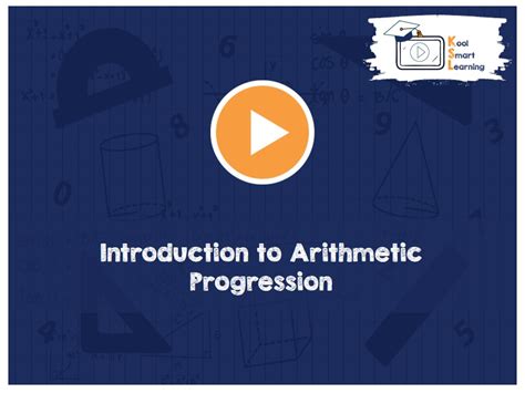 Sum Of Arithmetic Progression Arithmetic Mean KoolSmartLearning