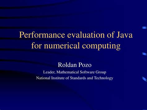 Ppt Performance Evaluation Of Java For Numerical Computing Powerpoint