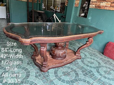 King Crown Table Narra Hlass Top Announcements On Carousell