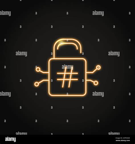 Neon Cryptographic Hash Function Icon In Line Style Secure Communication Technology Symbol