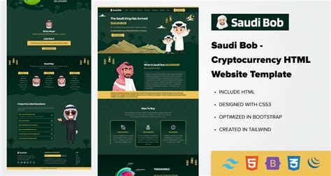 Saudi Bob Crypto Html And Tailwind Css Template