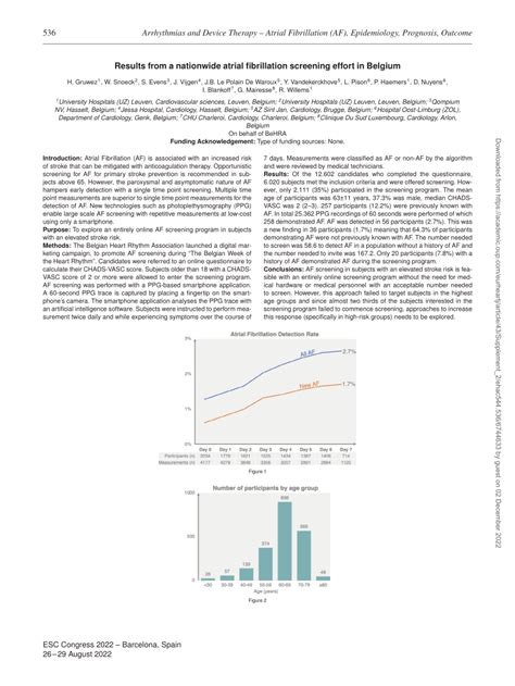 Pdf Results From A Nationwide Atrial Fibrillation Screening Effort In Belgium