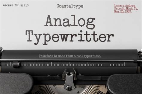 Analog Typewriter Font Free Font
