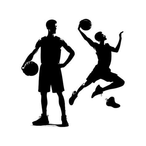 Premium Vector Vector Basketball Player Silhouette Vector Basketball Elements