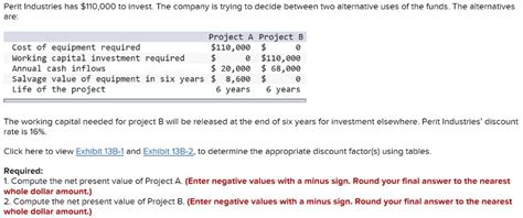 solved net present value project a 2 net present value