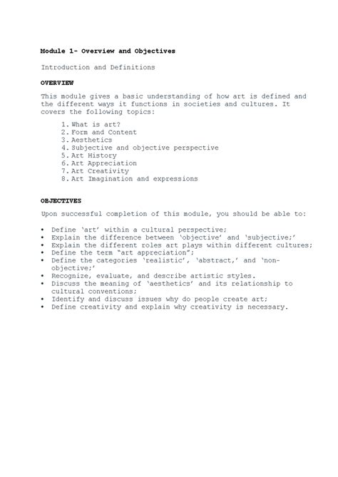 Module 1 Lesson 1 Module 1 Overview And Objectives Introduction And Definitions Overview