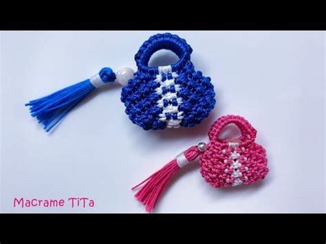 Macrame keychain tutorial MINI Macrame Bag tutorial làm móc khóa túi tí hon YouTube