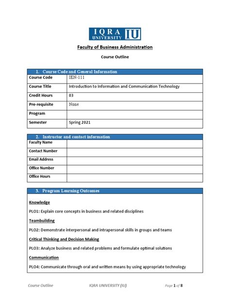 iict course outline aascb pdf computer network computer data