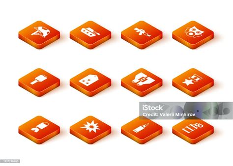 세트 로켓 발사기 폭탄 폭발 대전차 손 수류탄 군사 계급 총알 쌍안경 손 연기 및 보상 메달 아이콘 벡터 3차원 형태에 대한 스톡 벡터 아트 및 기타 이미지 Istock