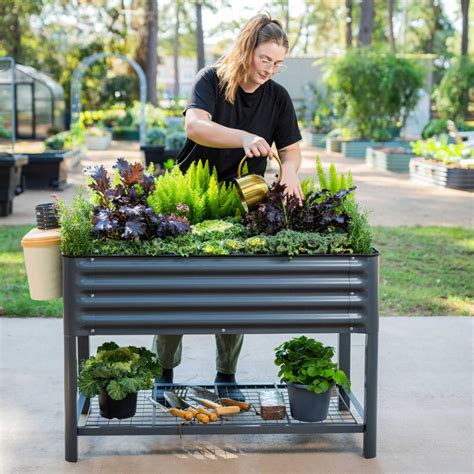 Vego Garden 32 Tall 24 Wide Metal Outdoor Elevated Planter And Reviews