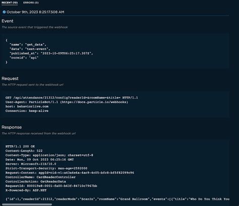 Get Request Webhook Firmware Particle