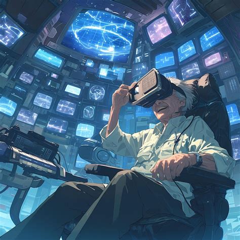 Premium Photo Joyful Elderly In Virtual Reality