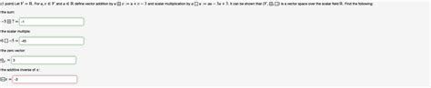 solved 1 point let v r for u u ev and a e r define