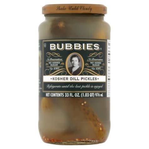 Bubbies Kosher Dill Pickles 33 Fl Oz Fairway