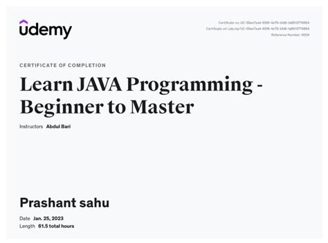 Prashant Sahu On Linkedin Java Certification From Udemy