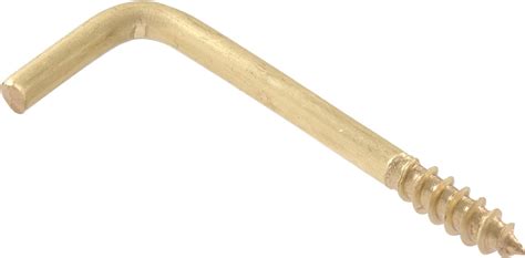The Hillman Group 9441 Brass Square Bend Hook 0 106 X 1 3 8 Inch 4 Pack