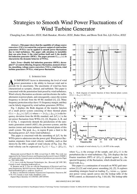 Pdf Strategies To Smooth Wind Power Fluctuations Of Wind Turbine