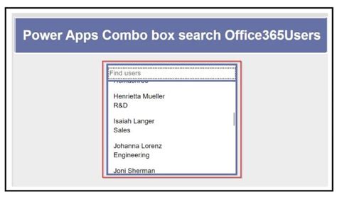 Power Apps Combo Box Search Office365Users