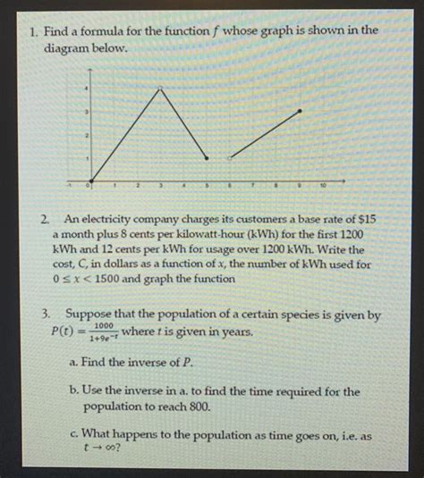 [solved] 1 find a formula for the function f whose graph