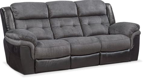 Tacoma Manual Reclining Sofa Black Value City Furniture Recliner