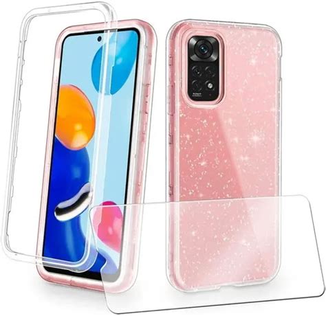 Kit Mica Cristal Funda Xiaomi Rigida Tres Piezas Mujer Color Rosa Modelo De La Funda Redmi