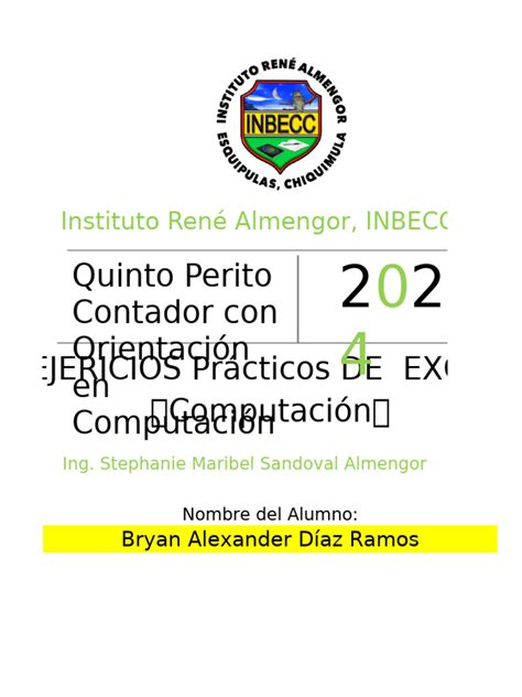 Ejercicios Prácticos De Excel Pdf Informática Equipo De Oficina