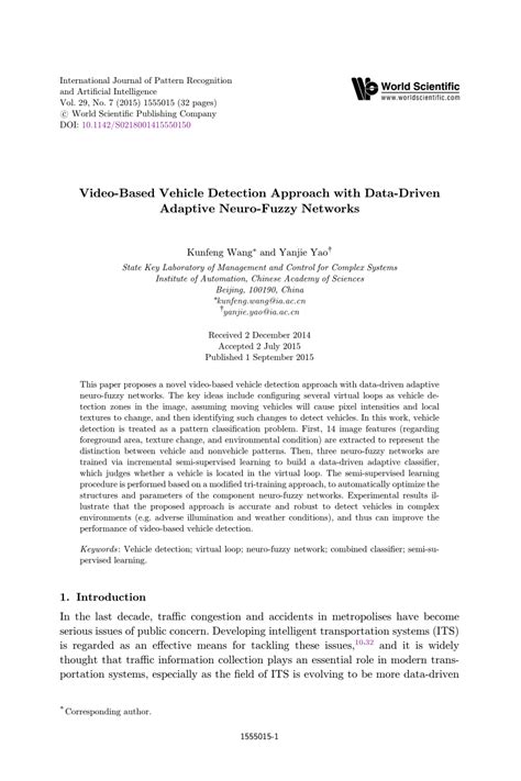 Pdf Video Based Vehicle Detection Approach With Data Driven Adaptive