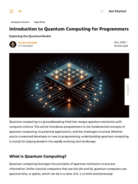 Introduction To Quantum Computing For Programmers Pdf Quantum Computing Computing