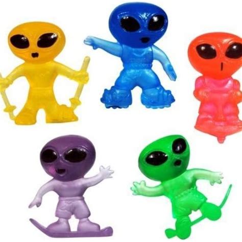Yns Generic Toys 5 Small Mini Alien Figures Neon Colors Pack Of 50 Party Favors Poshmark