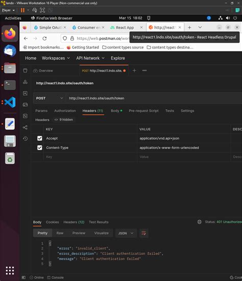 401 Error When Trying To Retrieve Oauth Access Token Rdrupal