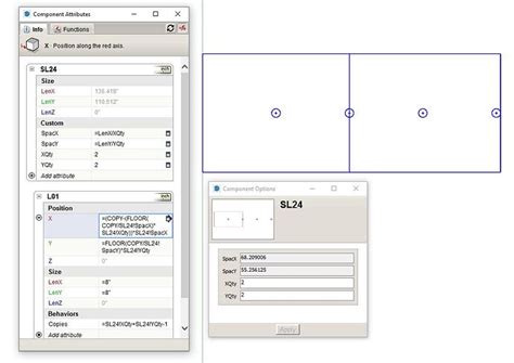 dynamic component with copies in the x and y axes dynamic
