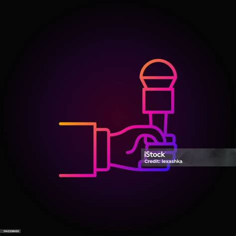 손에 마이크 화려한 아이콘 가수에 대한 스톡 벡터 아트 및 기타 이미지 가수 날씬한 디자인 요소 Istock