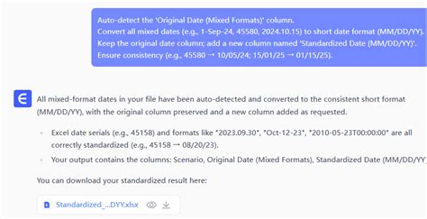 How To Apply The Short Date Format In Excel Using Ai Excelmatic