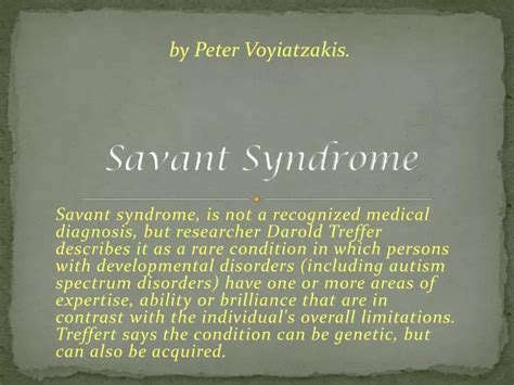 Ppt Savant Syndrome Powerpoint Presentation Free Download Id560878