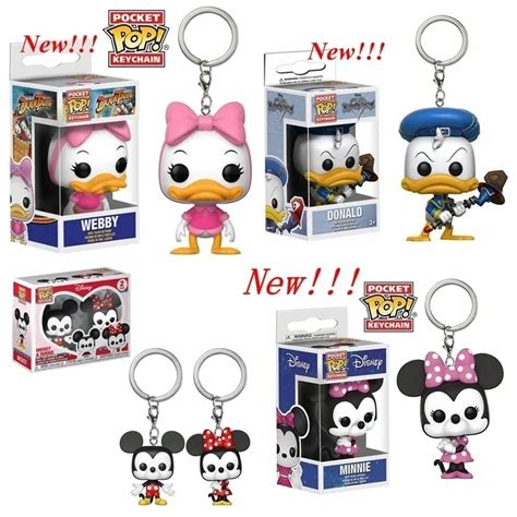 Newest Funko Pop Keychains Disney Series Mickey Minnie Donald Ducktales