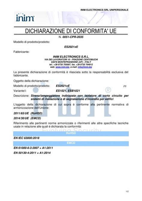 Esb Es1021 Es2021xe Eu Declaration Of Conformity No