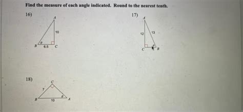 Solved Find The Measure Of Each Angle Indicated Round To