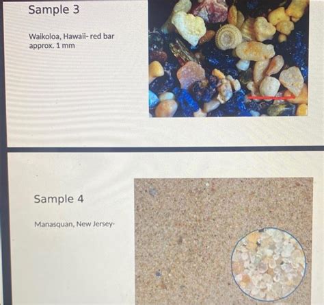 Solved Part Examining And Characterizing Sand Samples Chegg