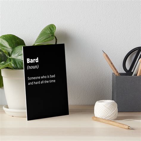 Bard Definition Art Board Print By Pantheonshop Redbubble