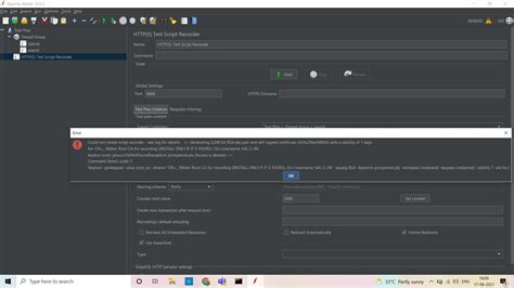 Automated Tests Why Am I Getting Error In Jmeter Script Recording