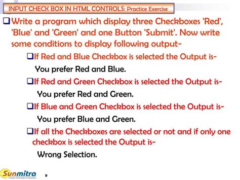 Html Server Input Checkbox Control Vb Ppt
