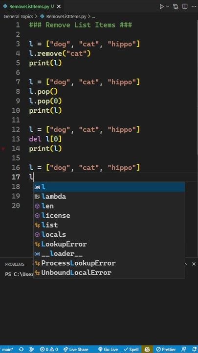 Remove Items From List In Python Shorts Coding Ai Python