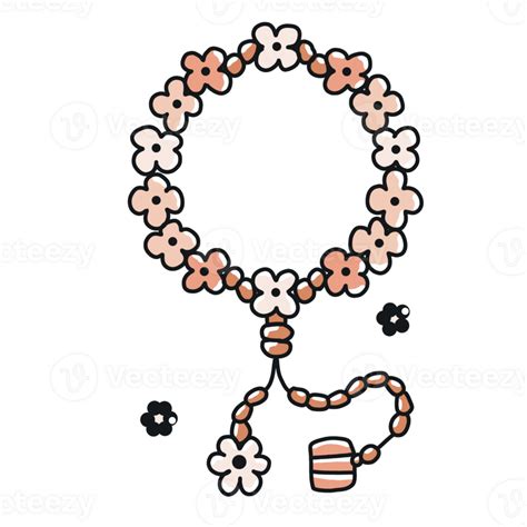 Muslim Tasbeeh Beads Floral Illustration 56694842 Png