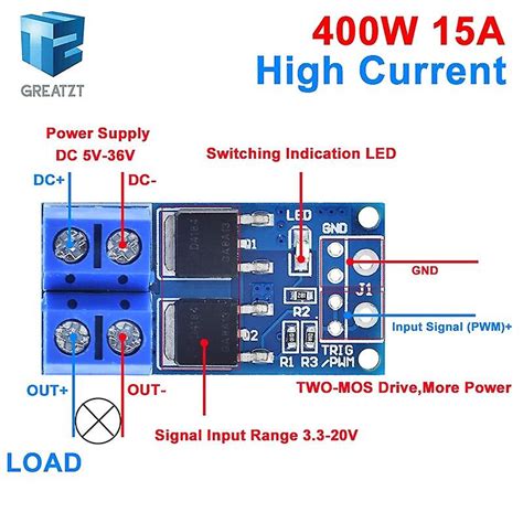A W Mosfet Trigger Switch Drive Module Pwm Regulator Control Panel Fruugo UK