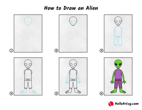 How To Draw An Alien Helloartsy
