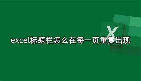 Excel标题栏怎么在每一页重复出现 爱奇艺