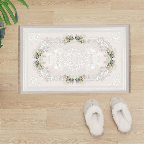 قیمت و مشخصات فرش پارچه ای مدل مستطیل کد F4 زمینه طوسی زیراکو