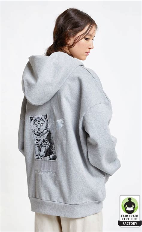 Karen Walker Karen Walker Embroidered Flying Cat Hoodie On Designer