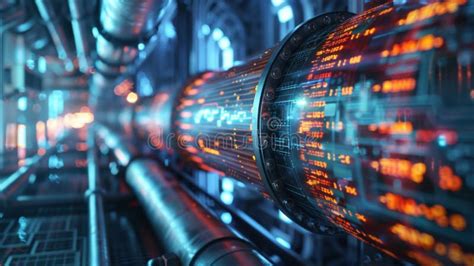 Futuristic Data Pipeline Generative Ai Stock Image Image Of Modern